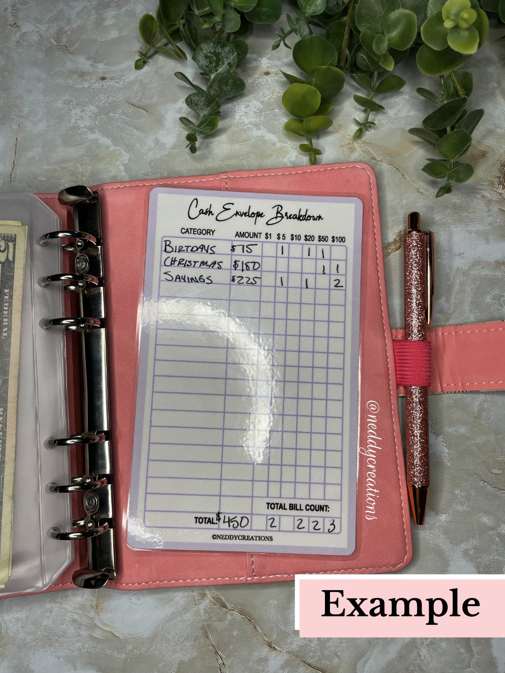 Cash Envelope Breakdown Slip – Neddy Creations, LLC